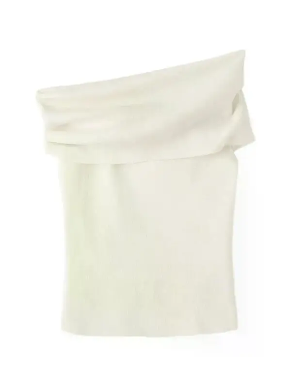 Almada Label Poppy Draped Top - White