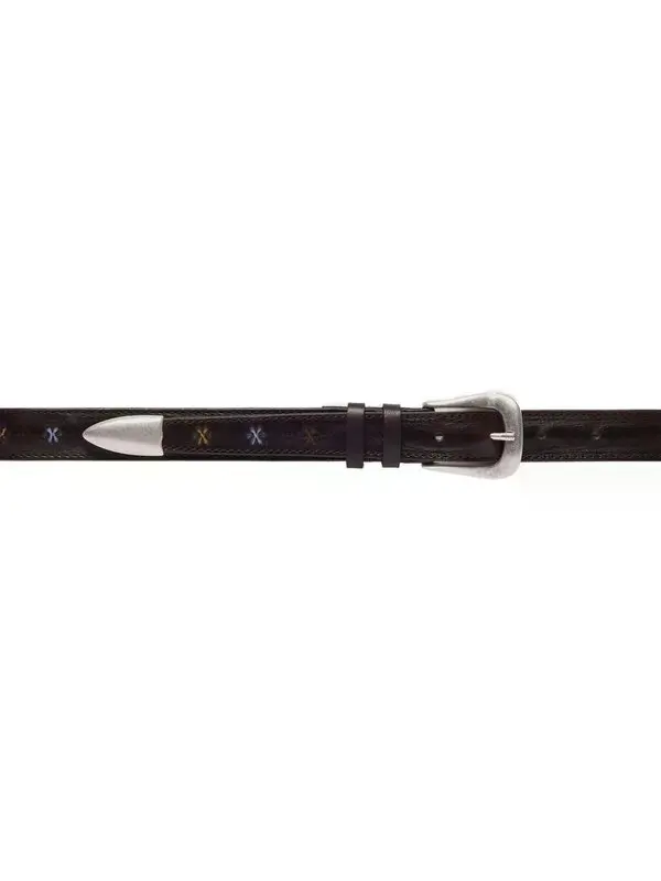 Orciani Leather Belt With Silver-tone Buckle