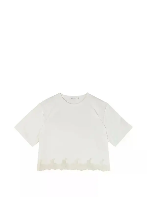 Patrizia Pepe Lace Cropped T-shirt - White