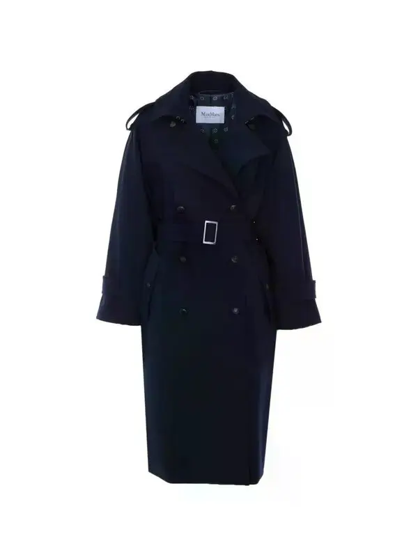 Max Mara Belted Wool Coat - Blue