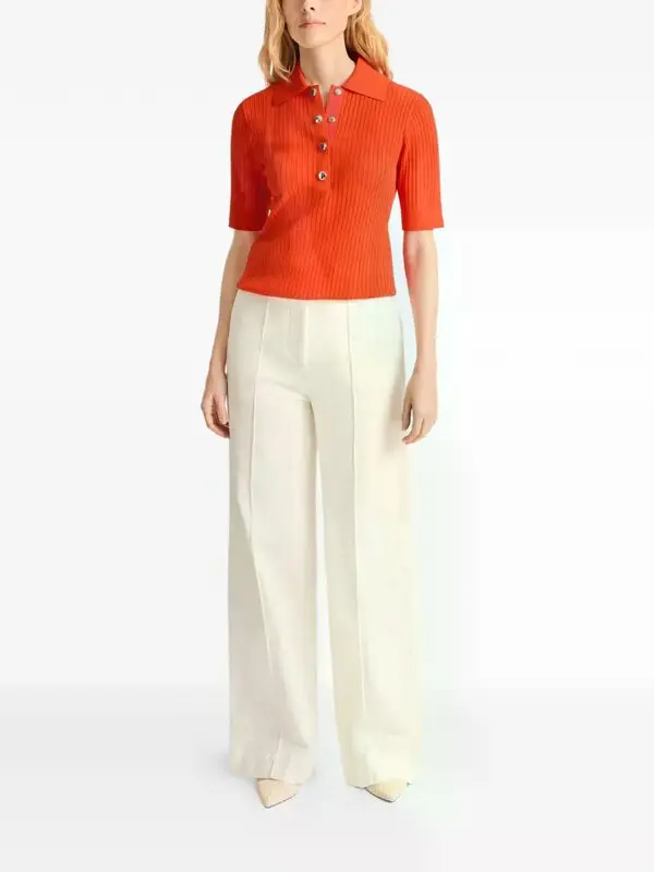Fusalp Vera Ribbed Polo Top - Orange