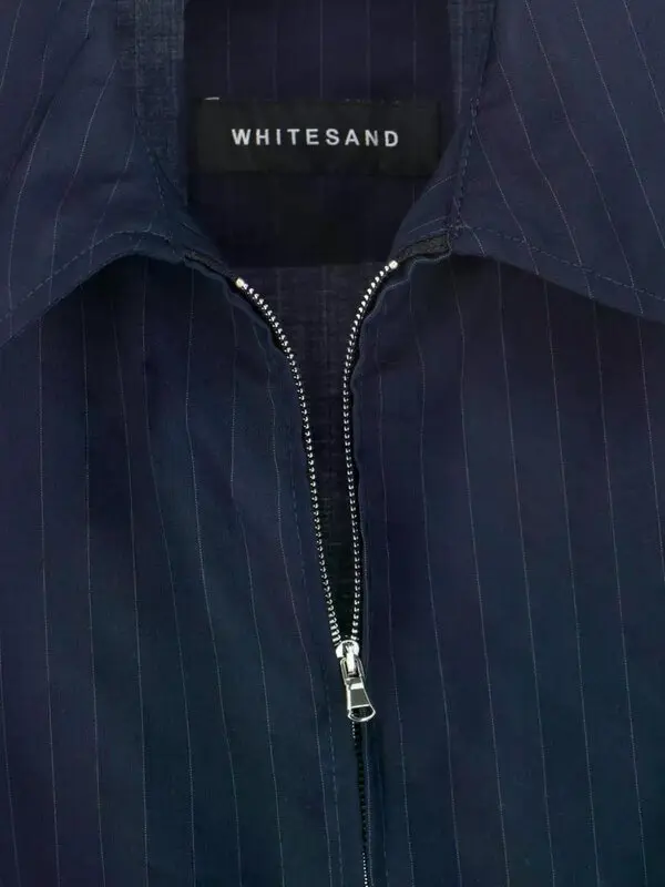 WHITE SAND Pinstripe Zip Jacket