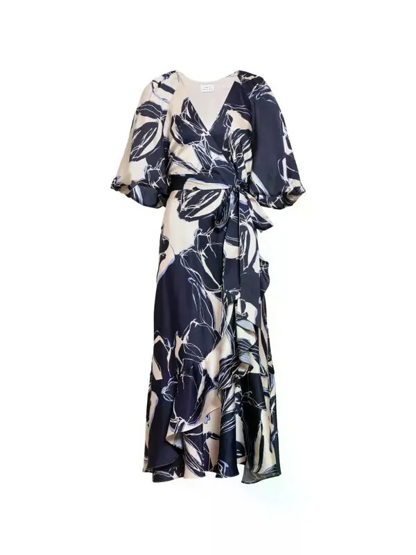 Tanya Taylor Blairine Floral Print Dress - Blue