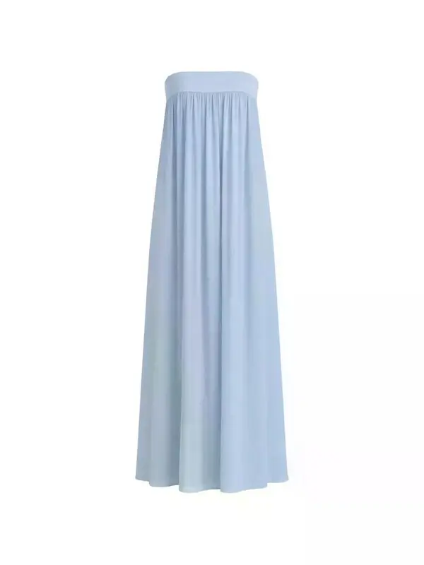 REFORMATION Maribelle Strapless Draped Maxi Dress - Blue