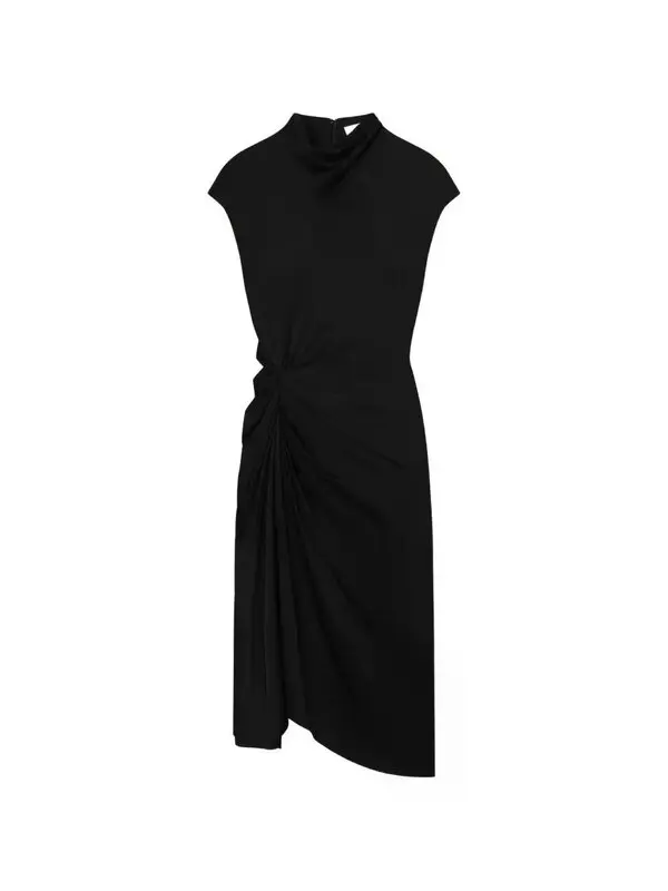 A.L.C. Alma Knotted Asymmetrical-hem Midi Dress - Black