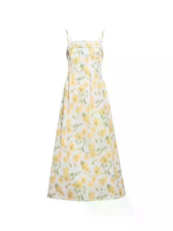 Tanya Taylor Gigi Floral Midi Dress - White