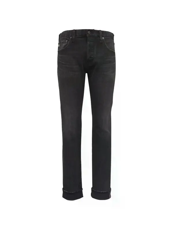 Ag Five-pocket Turned-up Hem Jeans - Black