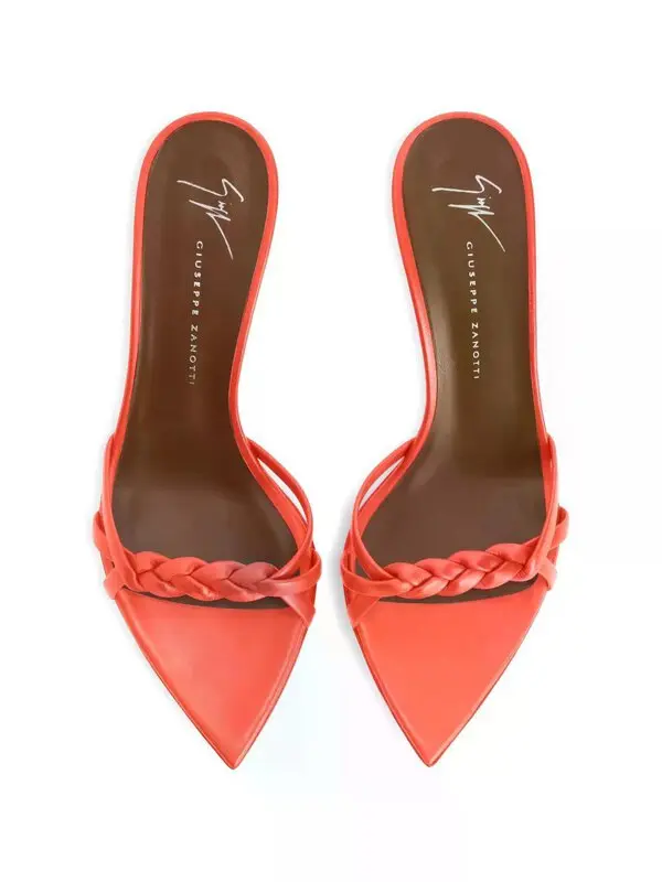 GIUSEPPE ZANOTTI 70mm Intrigo Braid Mules - Orange
