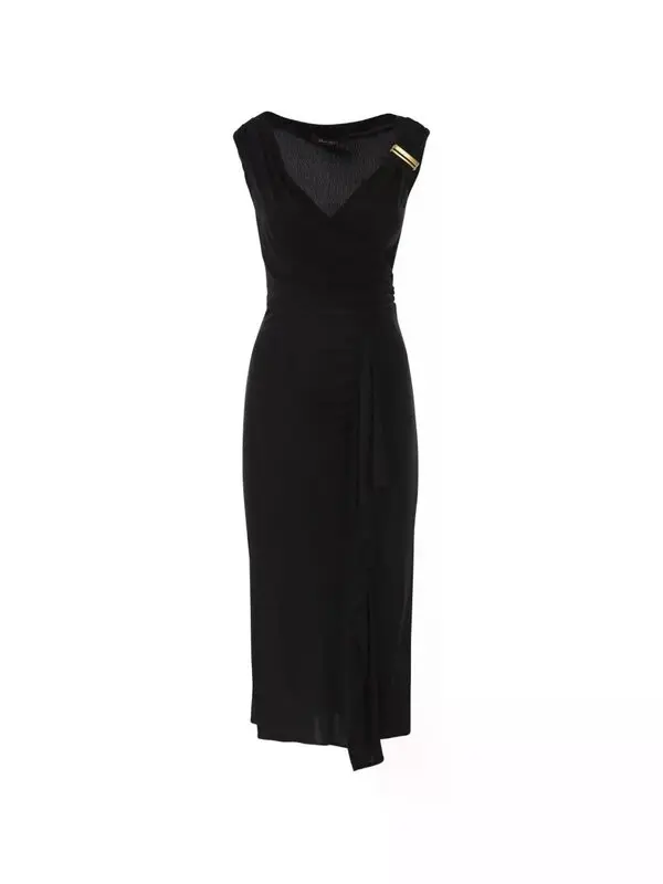 Max Mara Aureo Draped Midi Dress - Black