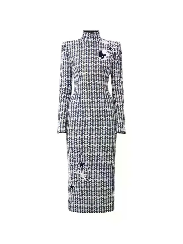 Thom Browne Star-motif Midi Dress - Blue