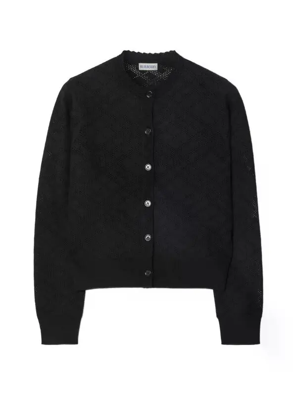 Burberry Checkered Cardigan - Black