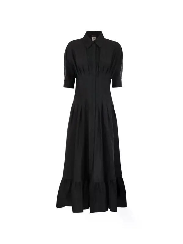 Max Mara Cera Pleats Shirt Maxi Dress - Black