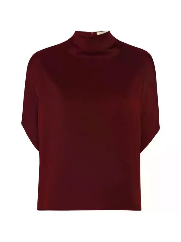 Lapointe Satin Cape Blouse - Red