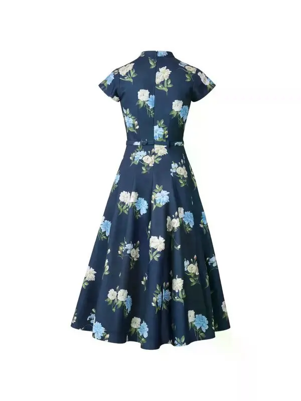 Sachin & Babi Floral A-line Midi Dress - Blue