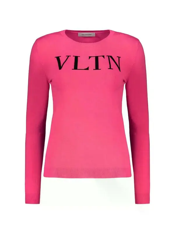 Valentino Garavani Logo-intarsia Sweater - Pink
