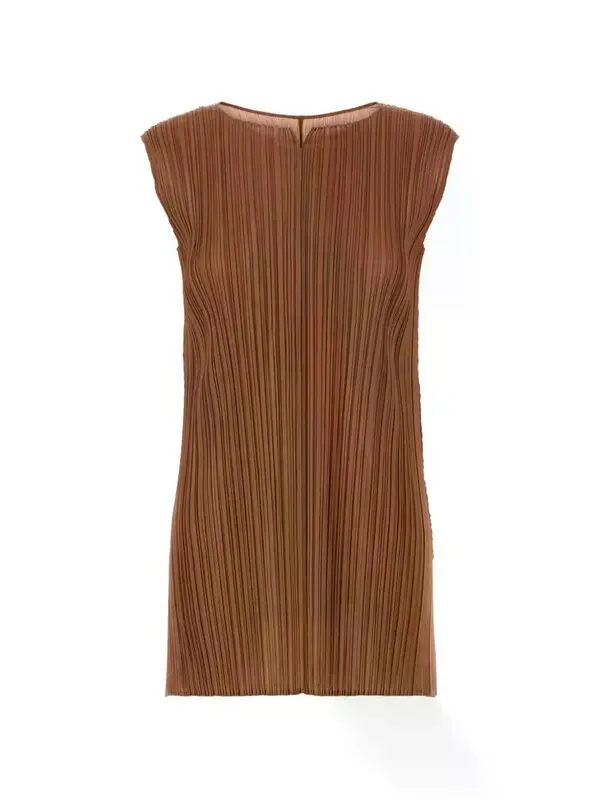 Issey Miyake Pleated Tunic - Brown