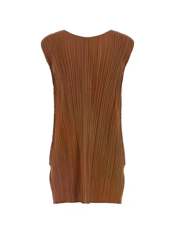 Issey Miyake Pleated Tunic - Brown