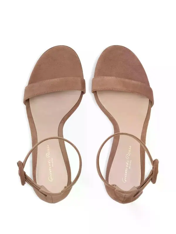 GIANVITO ROSSI Buckle Strap Suede Pumps - Neutrals