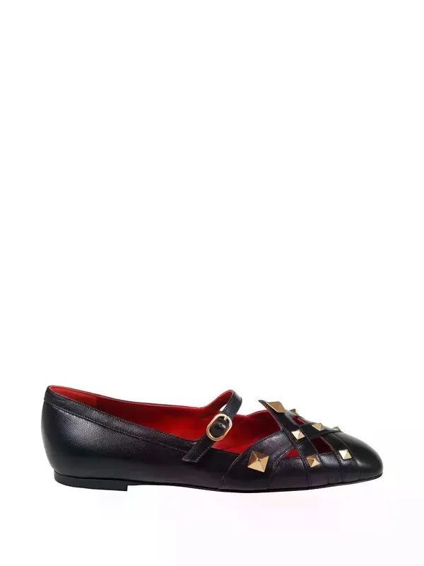 Valentino Garavani Studded Strappy Ballet Flats - Black
