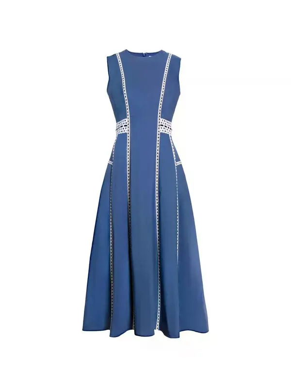 Tanya Taylor Solane Paneled Cutout Dress - Blue
