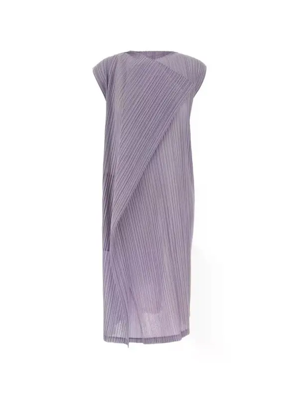 Issey Miyake Pleated Midi Dress - Purple