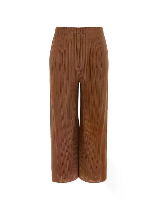 Issey Miyake Pleated Palazzo Pants - Brown