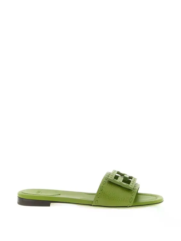 Fendi Selleria Baguette Flat Sandals - Green