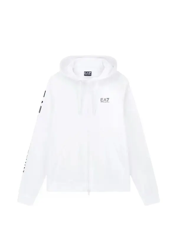 EA7 Hooded Zip Sweatshirt - White