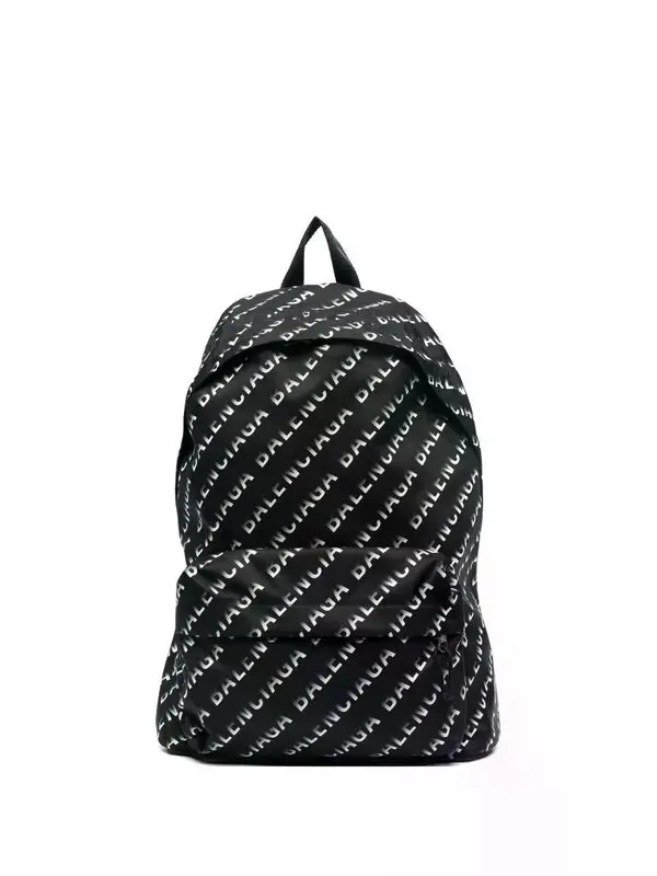 Balenciaga Logo-print Zipped Backpack - Black