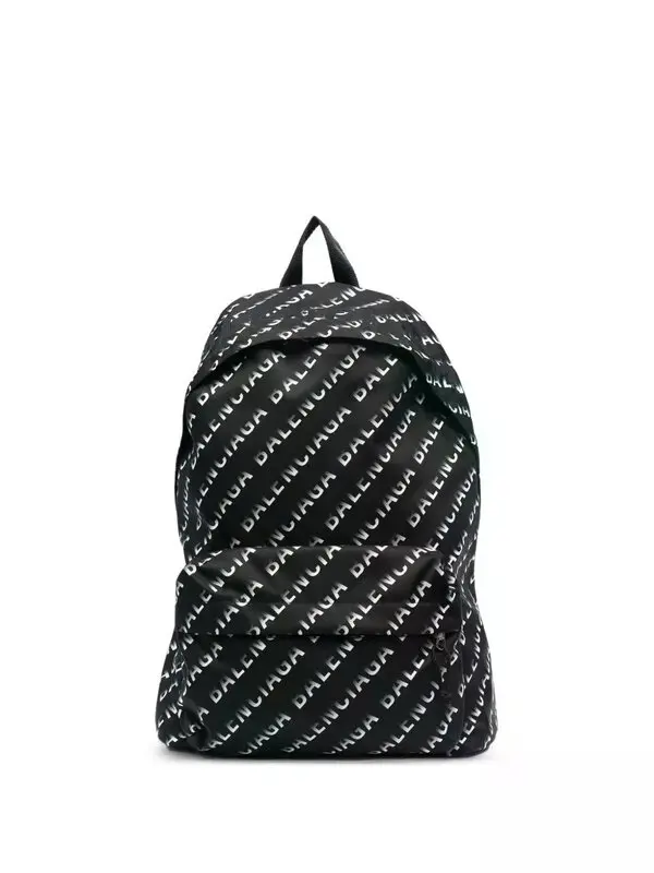 Balenciaga Logo-print Zipped Backpack - Black