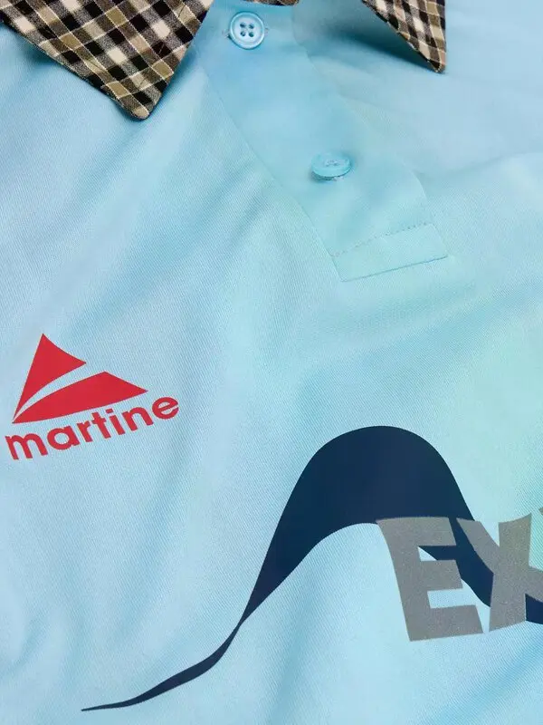 Martine Rose Checked Panel Polo Shirt