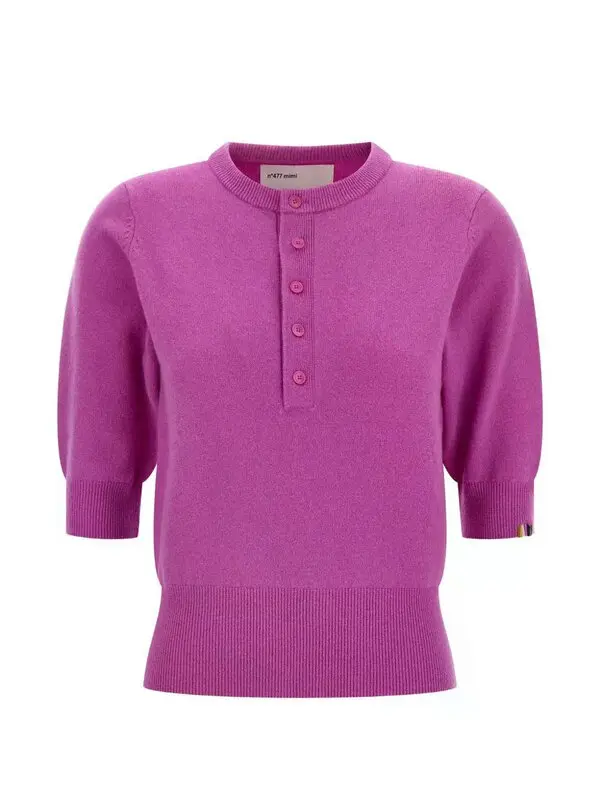 EXTREME CASHMERE X Nº 447 Mimi Short-sleeve Sweater - Pink