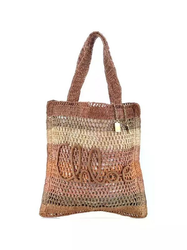 Chloé Woven Raffia Tote Bag - Neutrals