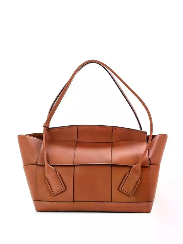 Bottega Veneta Arco Bag Maxi Intrecciato Leather Large Satchel - Brown
