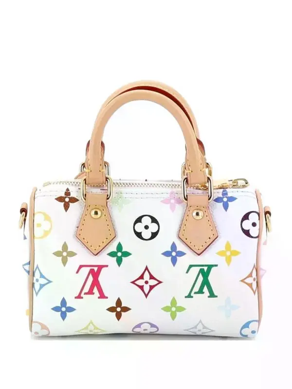 LOUIS VUITTON X Takashi Murakami Speedy Bandouliere Nm Bag Monogram Multicolor Nano Satchel - White
