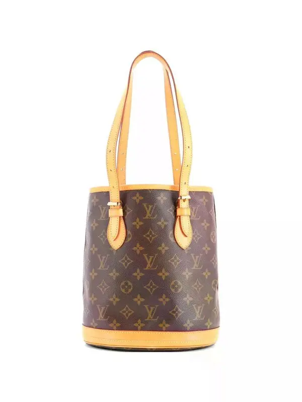 LOUIS VUITTON Petit Monogram Canvas Bucket Bag - Brown