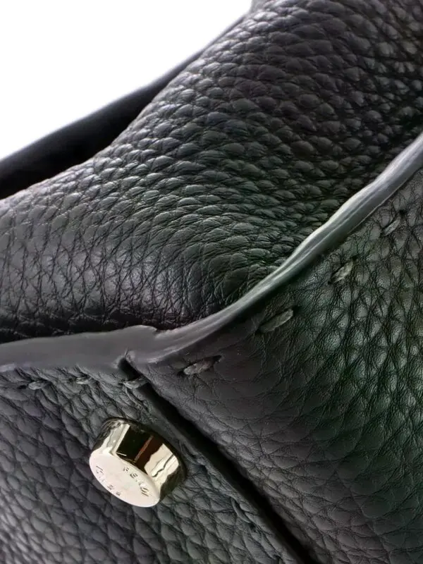 Fendi Selleria Peekaboo Bag Rigid Leather Regular Satchel - Grey