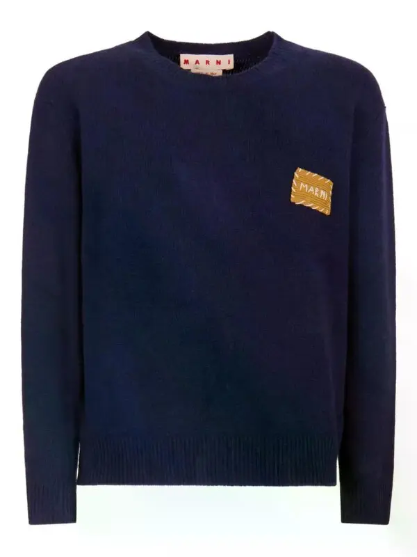 Marni Logo-patch Cashmere Sweatshirt - Blue