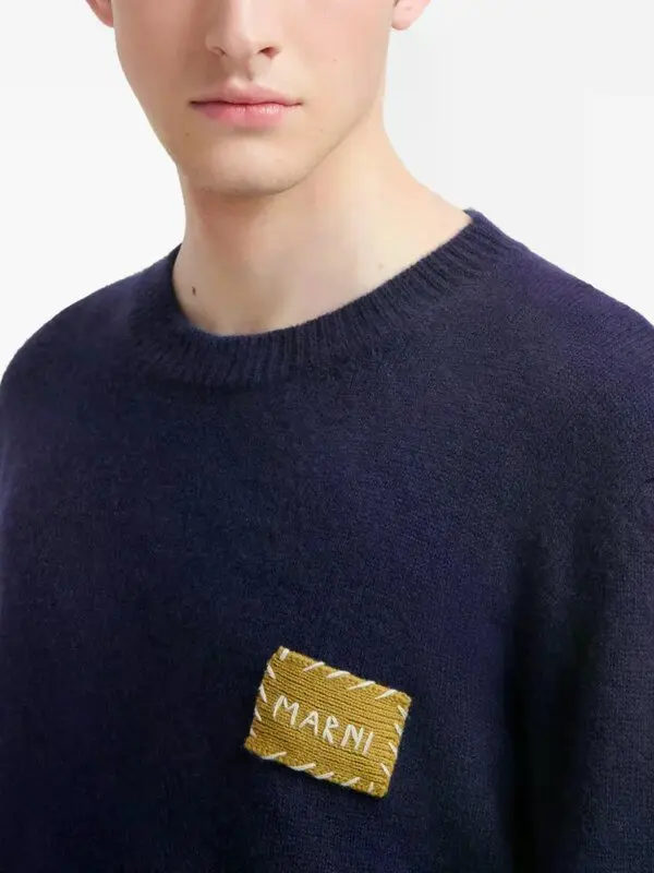 Marni Logo-patch Cashmere Sweatshirt - Blue