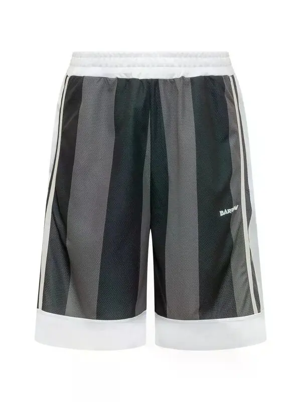 BARROW Striped Mesh Shorts - Black