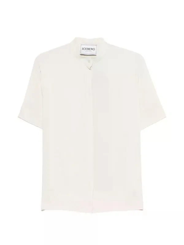 Iceberg Collarless Shirt - Neutrals