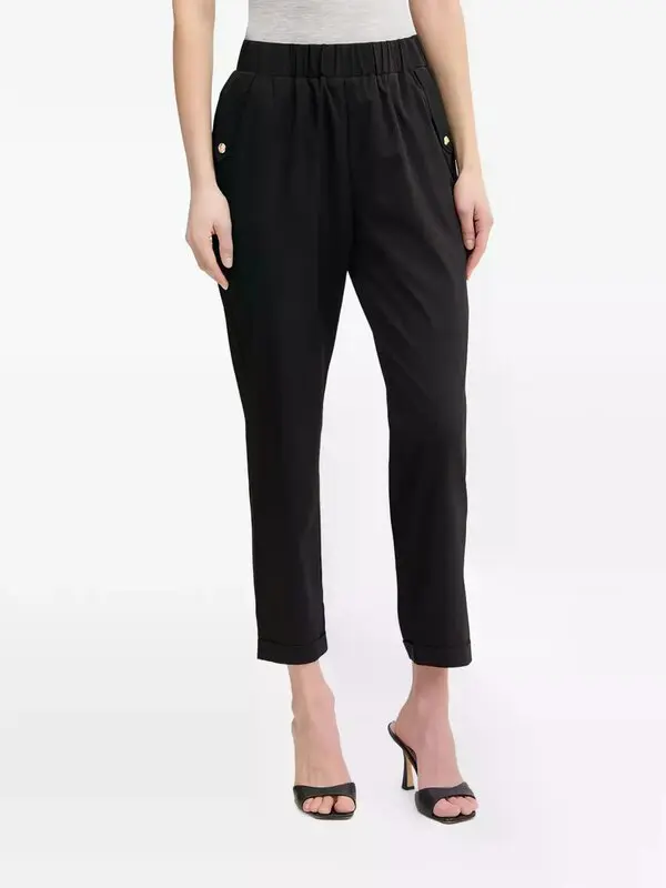 Liu Jo Cuffed Elasticated Trousers - Black