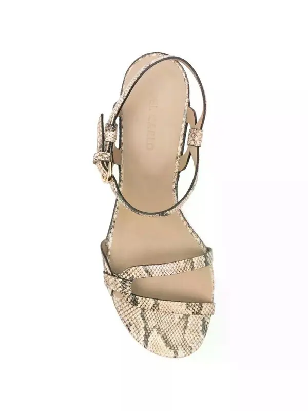 DEL CARLO Printed Snakeskin Knot Sandals