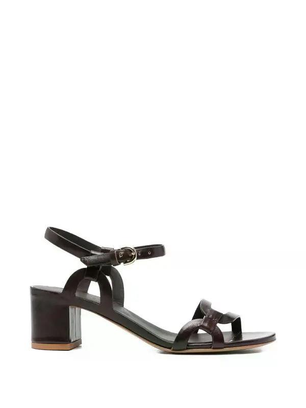 DEL CARLO Strappy Leather Sandals - Brown