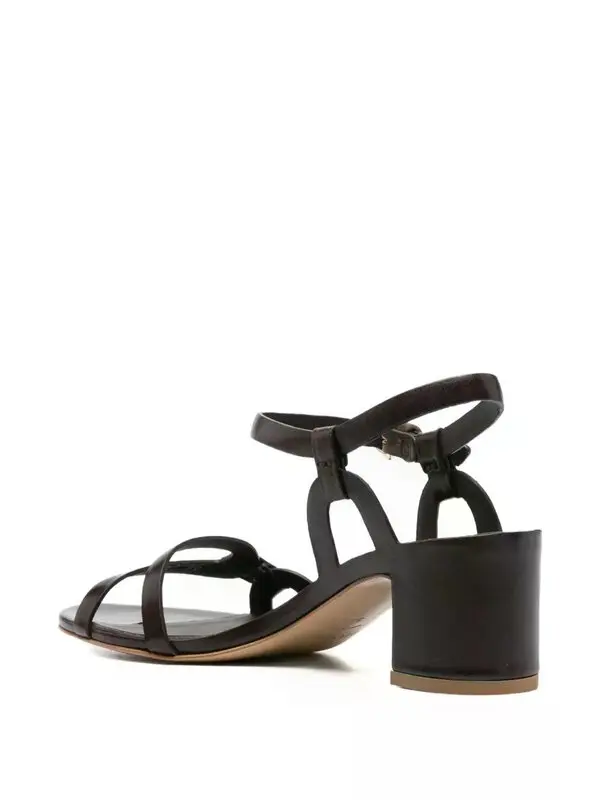 DEL CARLO Strappy Leather Sandals - Brown