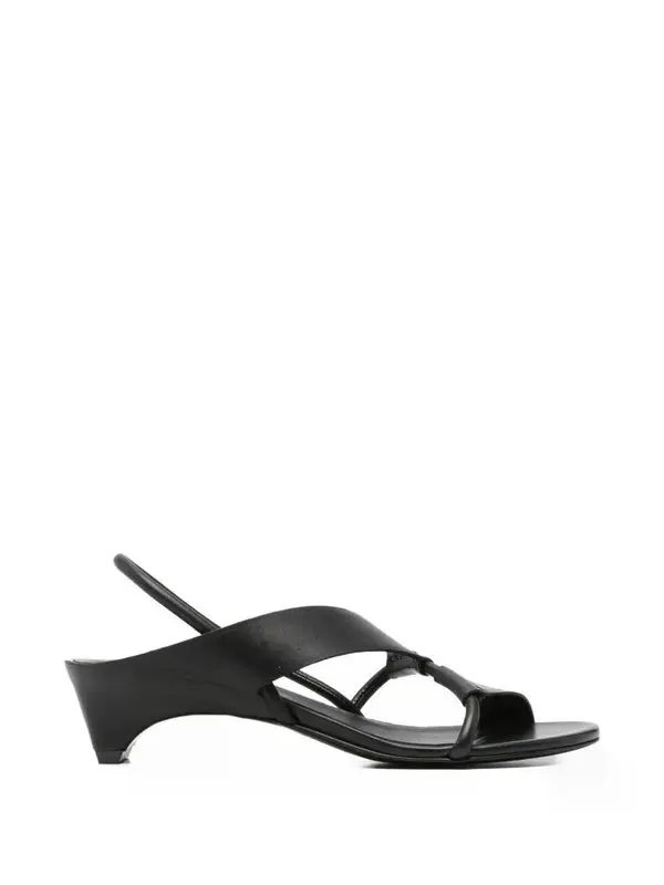 DEL CARLO Knotted Strap Sandals - Black