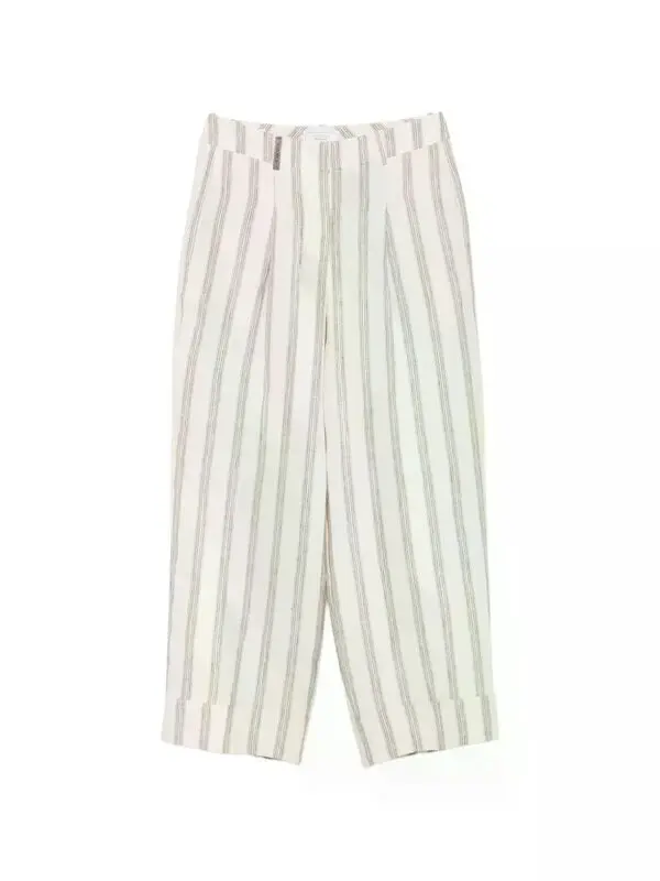Peserico Striped Pleated Trousers - Neutrals