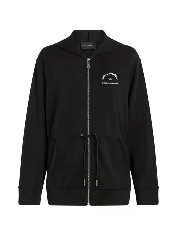 Karl Lagerfeld Rue St-guillaume Zip-up Hoodie - Black