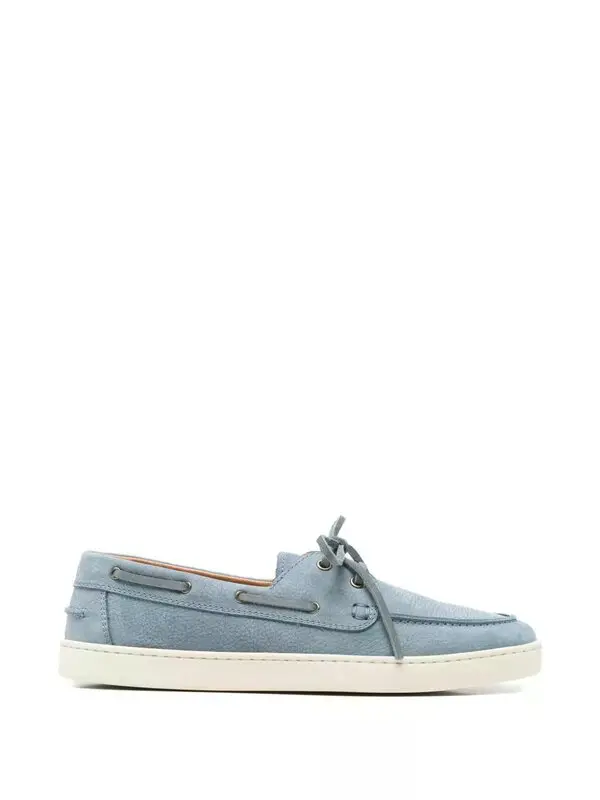 HENDERSON BARACCO Denim Yatch Leather Boat Shoes - Blue