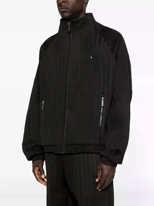 MADFRENZY Striped Zip Jacket